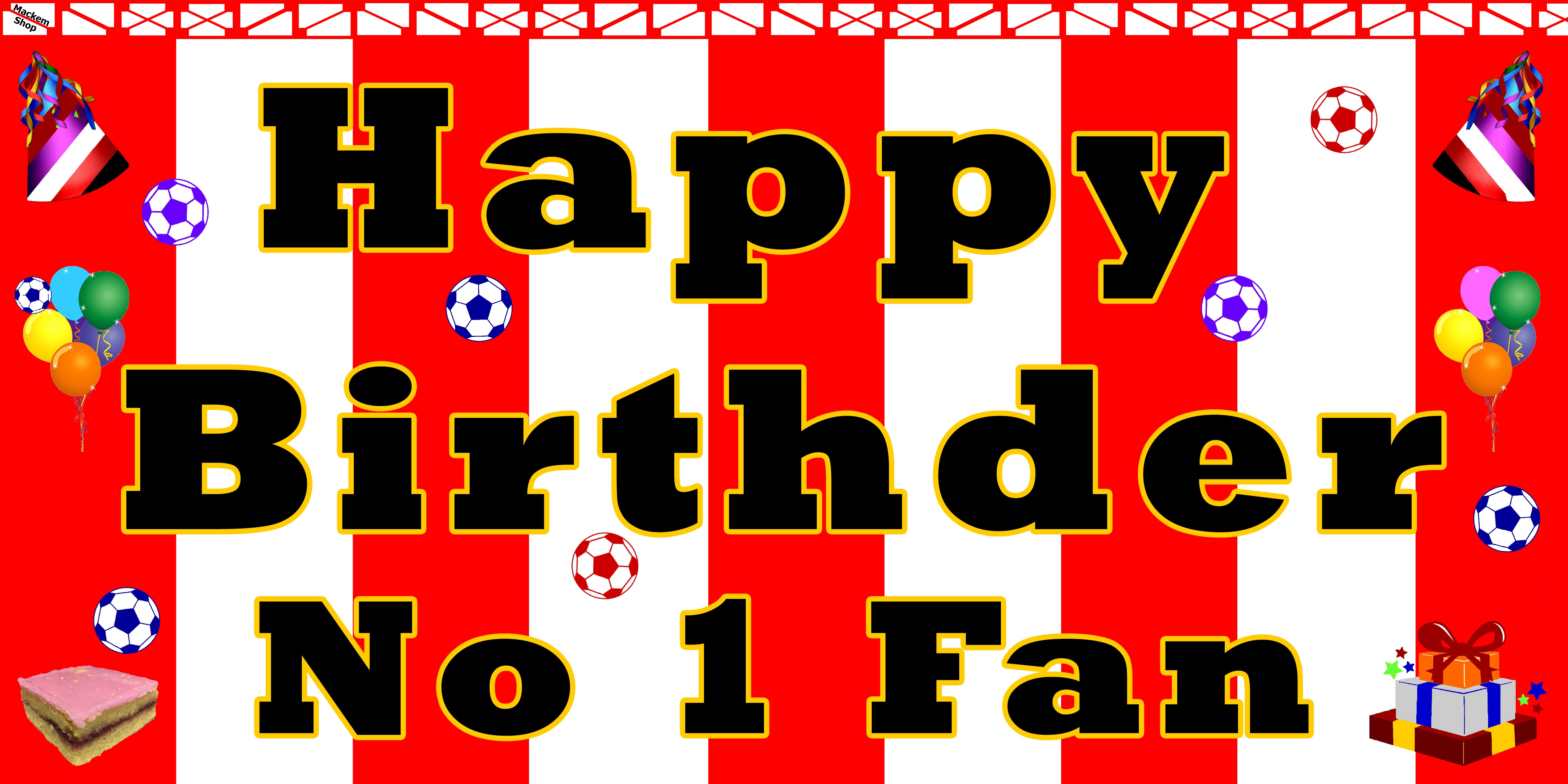 🎉 Sunderland Birthday Banner – “Happy Birthder No 1 Fan” ⚽ – MackemShop
